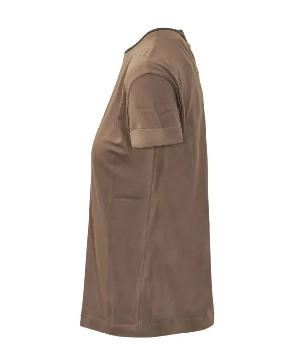 Brunello Cucinelli Embellished Crewneck T-shirt - Brown
