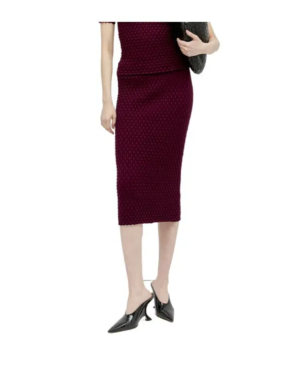 Dries Van Noten Woven Knit Midi Skirt