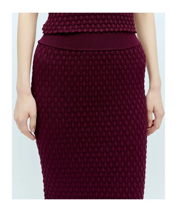 Dries Van Noten Woven Knit Midi Skirt