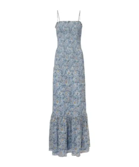 Veronica Beard Clem Floral Cotton And Silk Maxi Dress - Gray