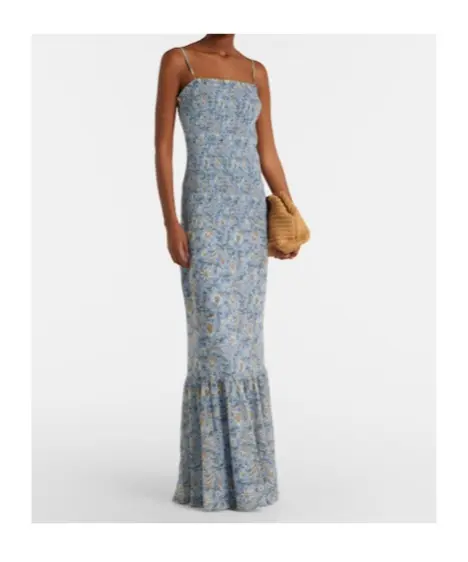 Veronica Beard Floral Cotton And Silk Maxi Dress - Gray