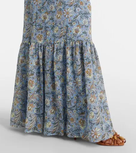 Veronica Beard Floral Cotton And Silk Maxi Dress - Gray