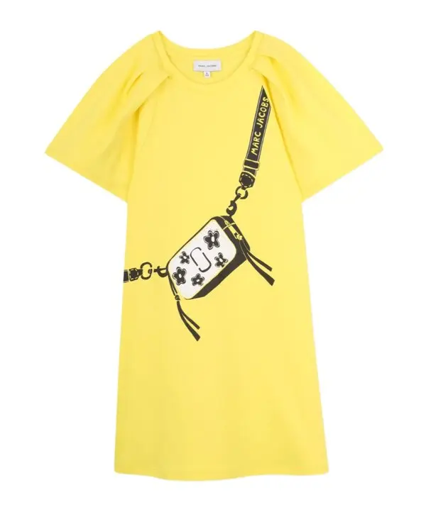 Marc Jacobs Puff-sleeve Graphic Dress - Yellow