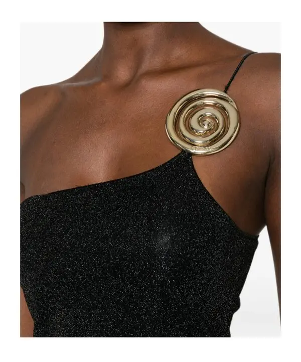 Oseree Lumière Spiral One-shoulder Mini Dress