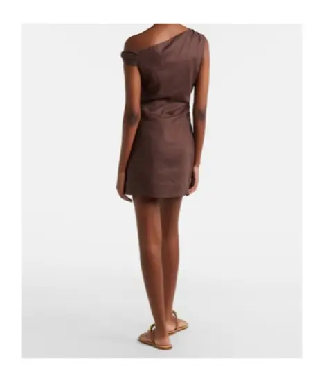 SIR. One-shoulder Linen Minidress