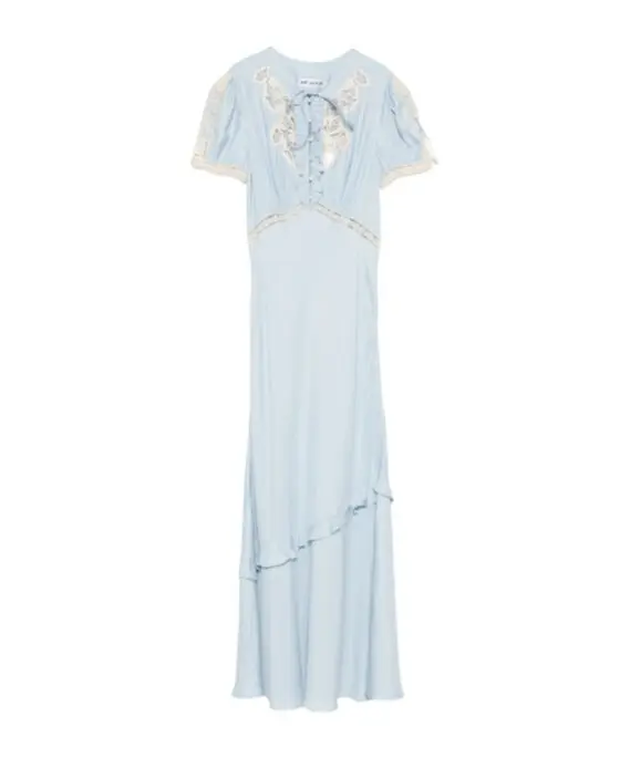 SELF-PORTRAIT Lace-trimmed Midi Dress