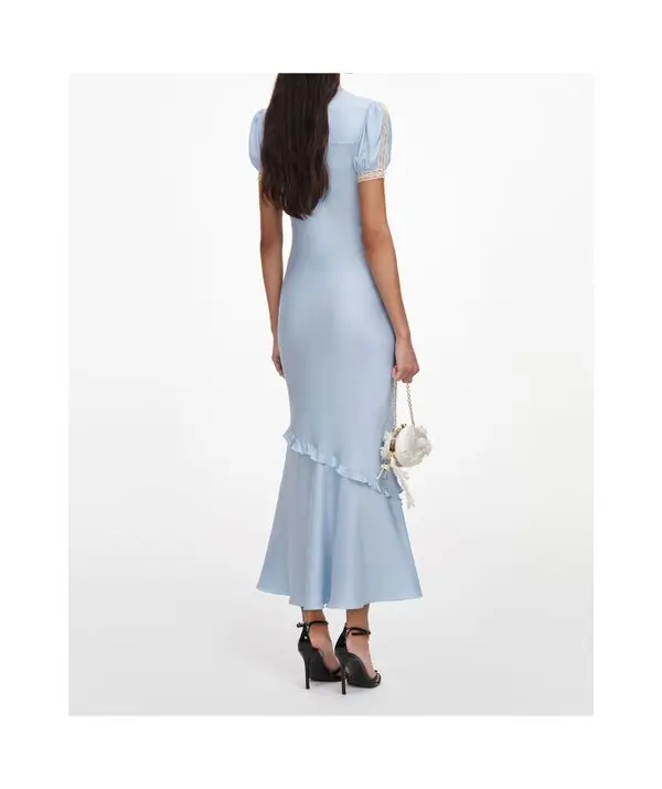 SELF-PORTRAIT Lace-trimmed Midi Dress