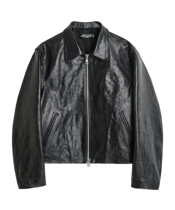 Our Legacy Top Dyed Leather Mini Jacket