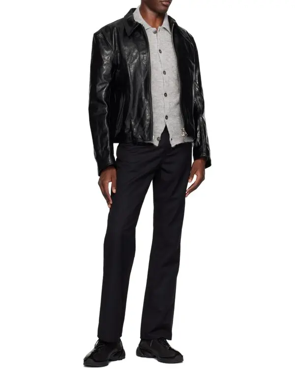 Our Legacy Top Dyed Leather Mini Jacket