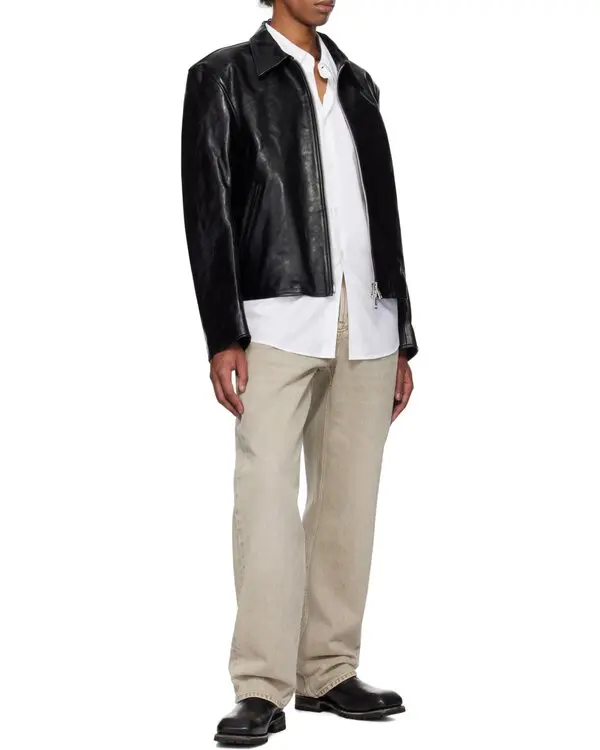 Our Legacy Top Dyed Leather Mini Jacket