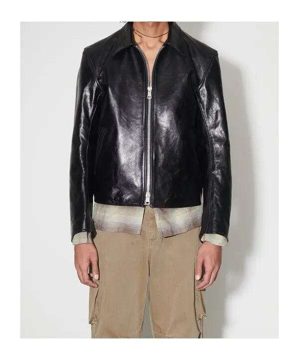 Our Legacy Dyed Leather Zip-up Jacket - Black
