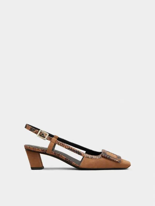 ROGER VIVIER Belle Vivier Slingback Pumps In Suede