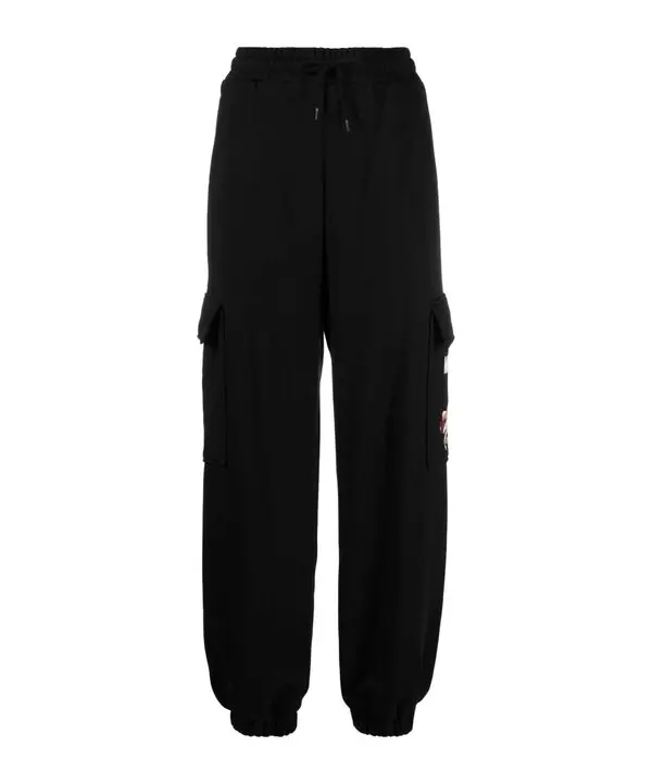 Moschino Teddy Bear Printed Tapered Leg Track Pants - Black