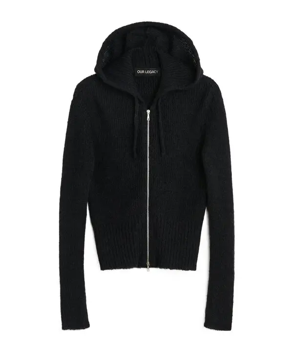 Our Legacy Compact Hood Knitted Zip-up Cardigan