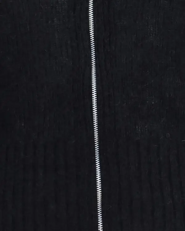 Our Legacy Compact Hood Knitted Zip-up Cardigan - Black