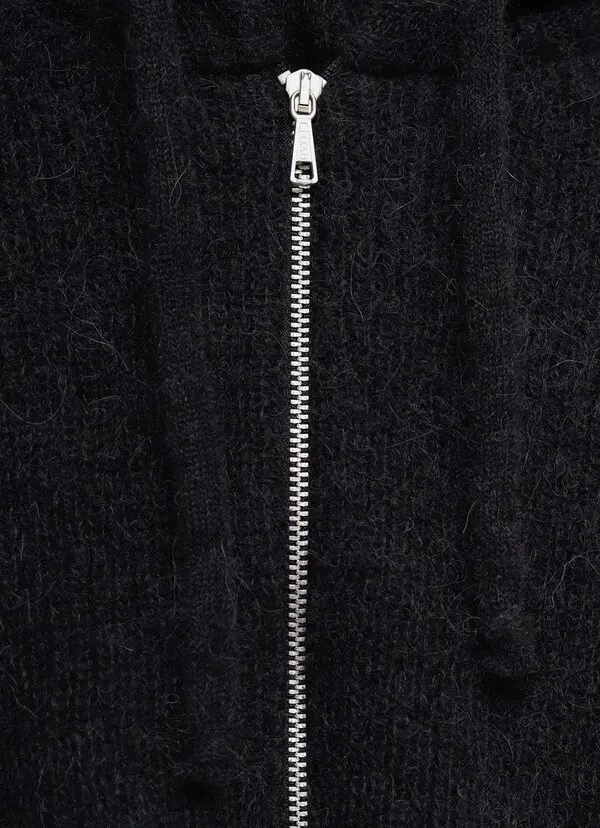 Our Legacy Compact Hood Knitted Zip-up Cardigan - Black