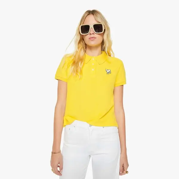 MOTHER The Split S/s" Embroidered Polo Shirt - Multi