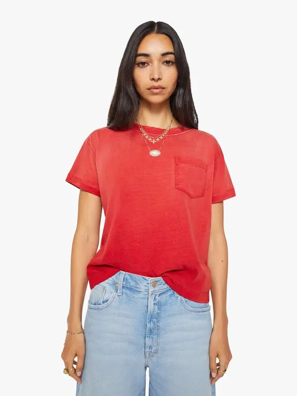 MOTHER The Cuffed Pocket Shirt - Red