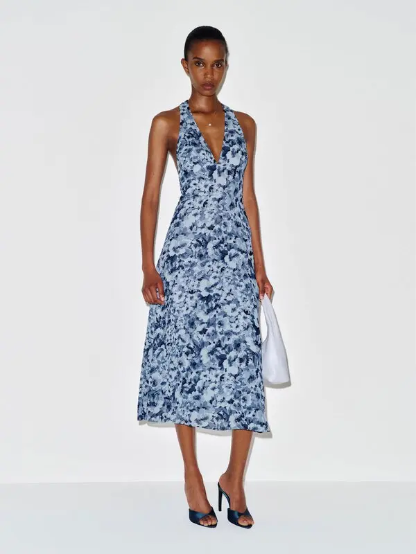 REFORMATION Bertha Midi Dress - Blue