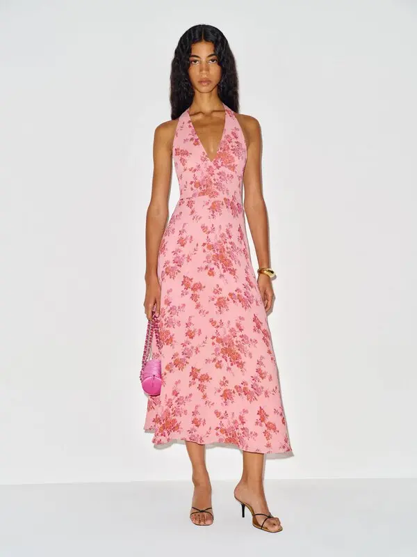 REFORMATION Bertha Midi Dress - Pink