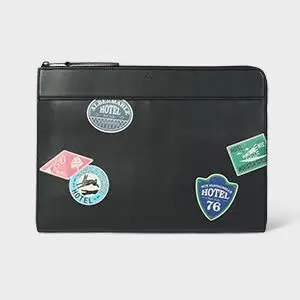 Paul Smith Hotel Stickers' Leather Docut Case