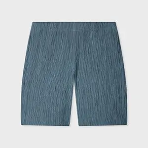 Paul Smith Mid Textured-stripe Shorts - Blue