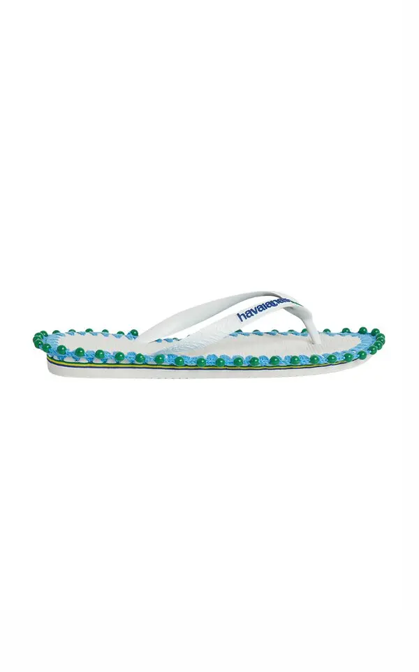 Tresse Tressé X Havaianas Avaia Wood-beaded Rubber Sandals - White