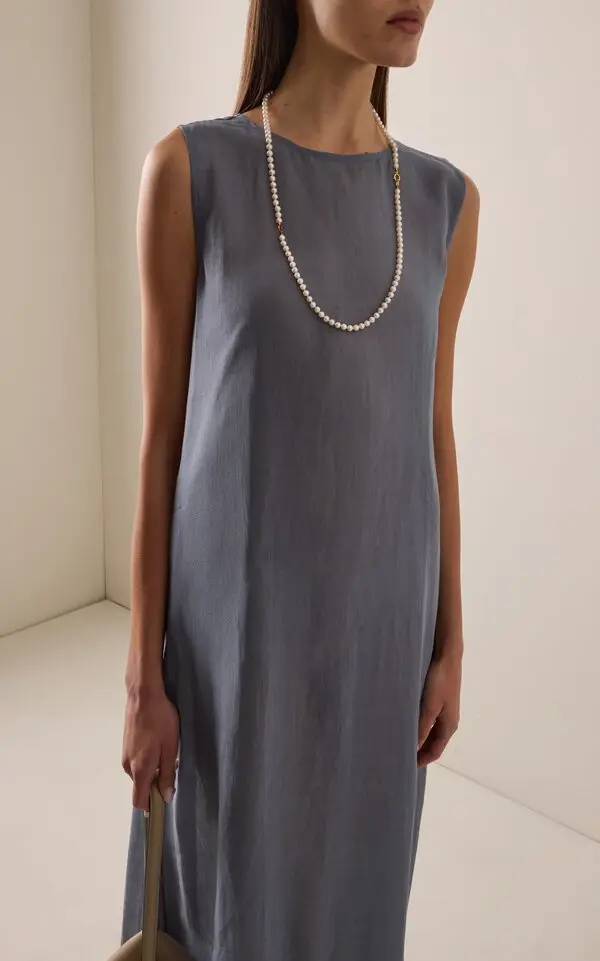 LESET Sleeveless Chiffon Maxi Dress