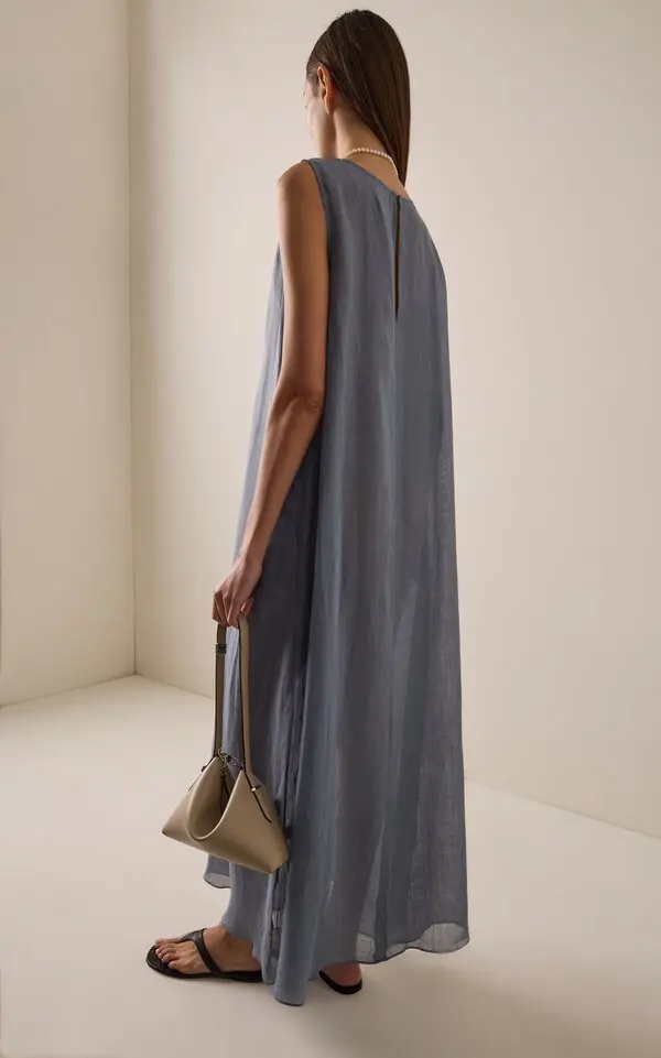 LESET Sleeveless Chiffon Maxi Dress