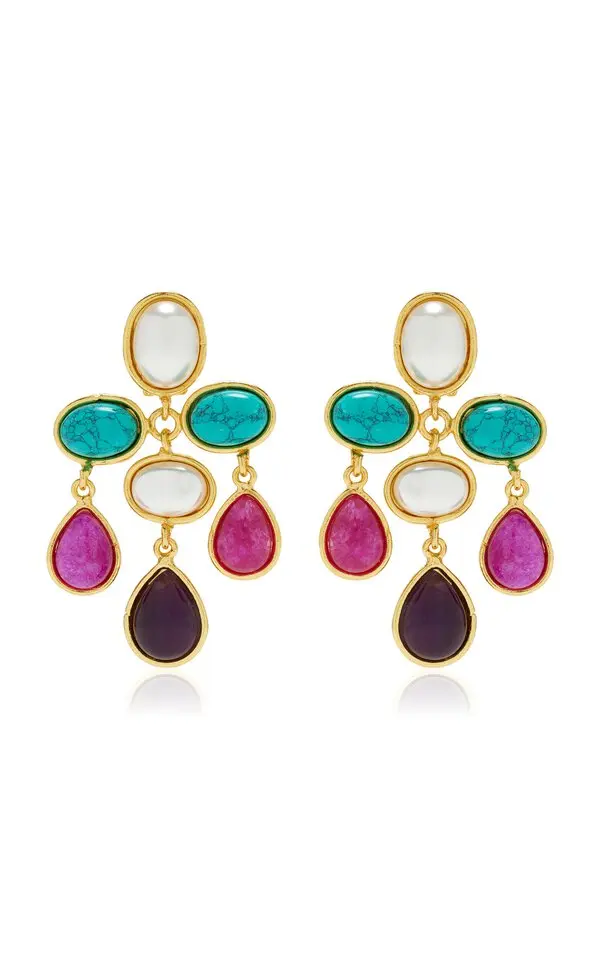 Sylvia Toledano Valse 22k Gold-plated Brass -stone Earrings - Multi