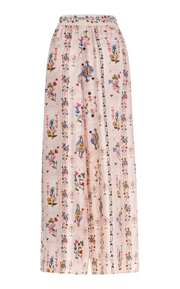 Agua Bendita Tota Hechizo Silk Straight Leg Pants
