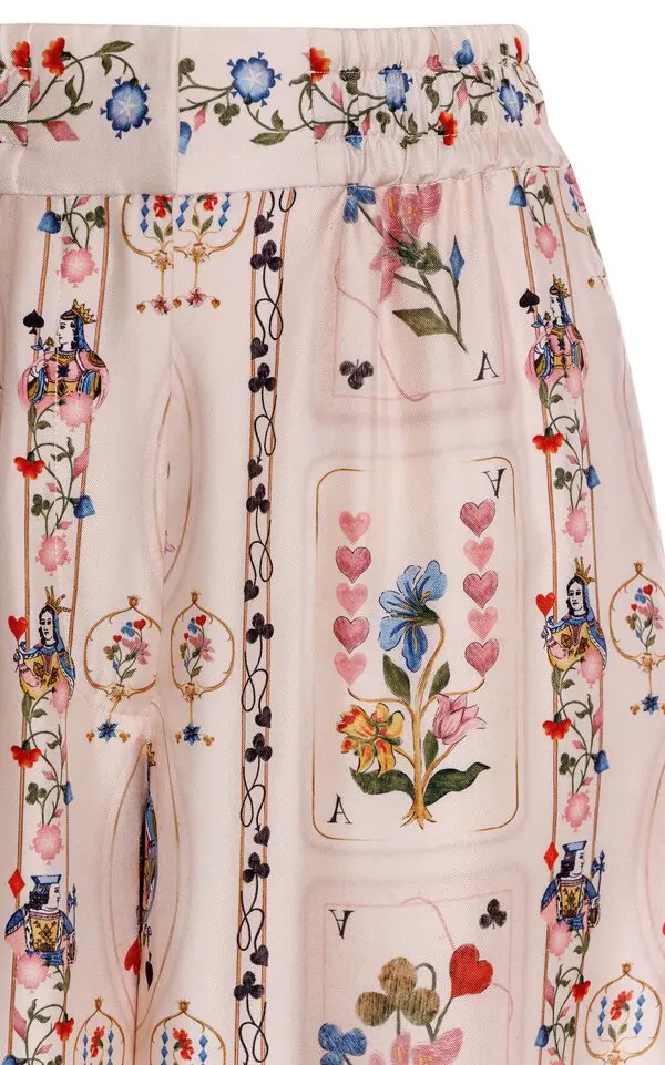 Agua Bendita Tota Hechizo Silk Straight Leg Pants