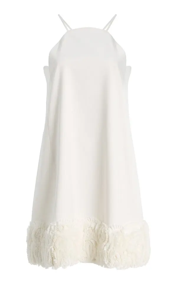 Alexis Merano Ruffled Crepe Mini Dress - White