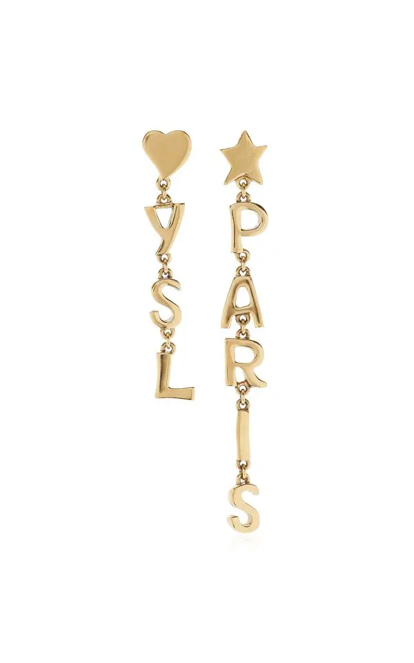 Saint Laurent Paris Pendant Metal Earrings