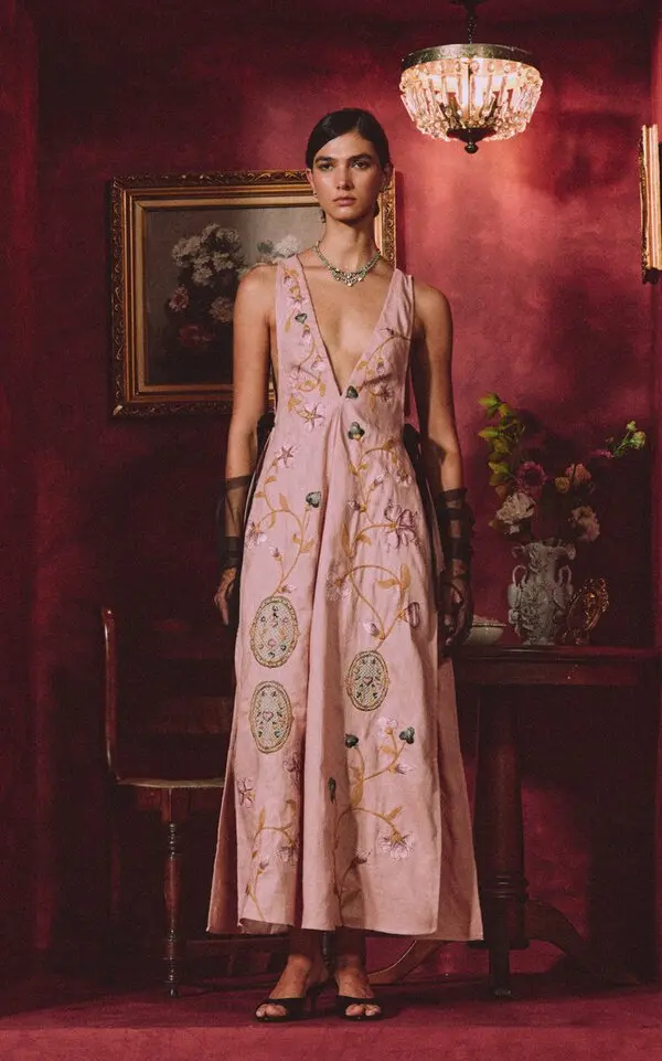 Agua Bendita Rio Hechizo Linen Maxi Dress - Multi