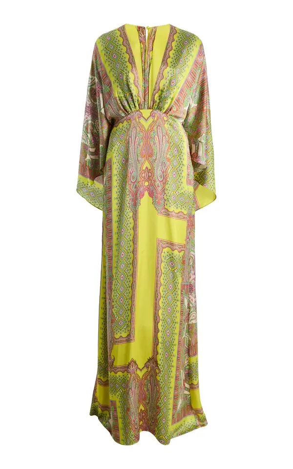 Alexis Valetta Printed Plunge Neck Maxi Dress