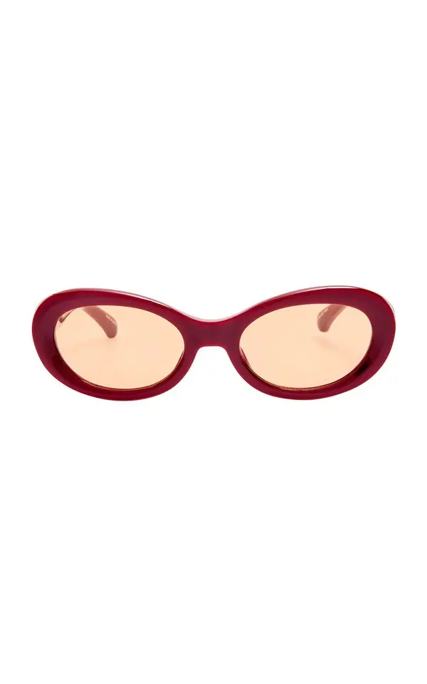 Dries Van Noten Oval Frame Sunglasses - Red
