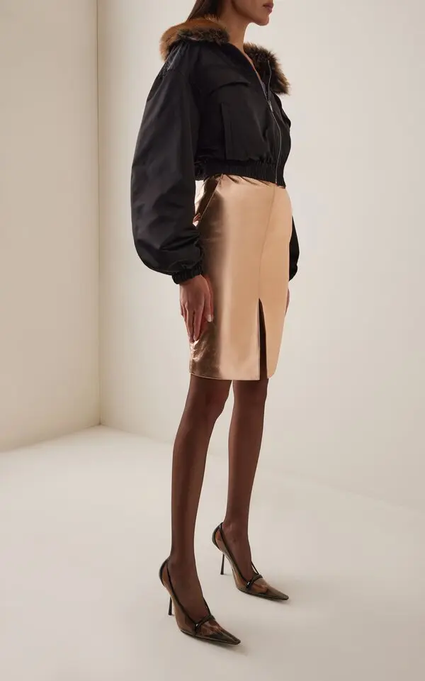 Saint Laurent Convertible Shearling Collar Jacket