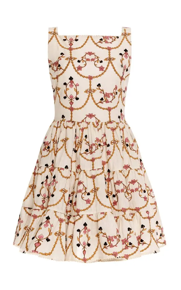 Agua Bendita Abeja Mini Hechizo Linen Mini Dress - Multi