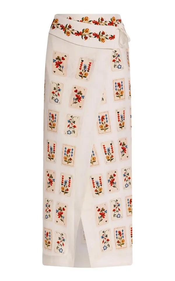 Agua Bendita Tierra Hechizo Linen Maxi Wrap Skirt - Multi