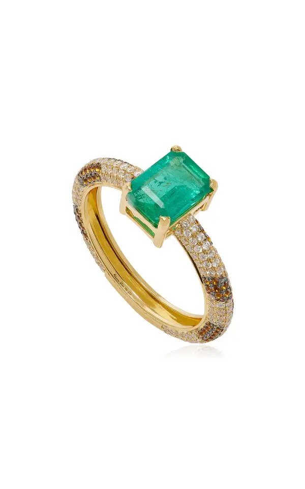 Yvonne Léon Leopard 18k Yellow Gold Emerald Ring