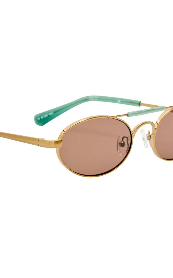 Dries Van Noten Aviator-frame Metal Sunglasses - Brown