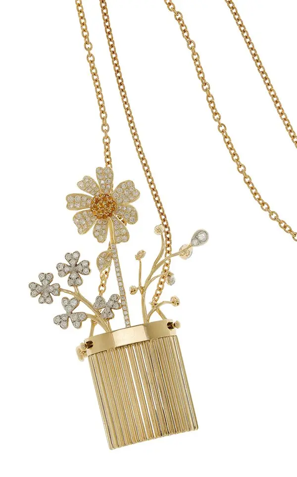Yvonne Léon Flower In Berlingot Vase Necklace