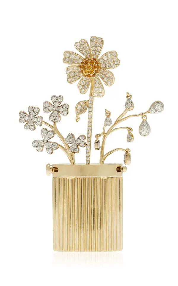 Yvonne Léon Flower In Berlingot Vase Necklace