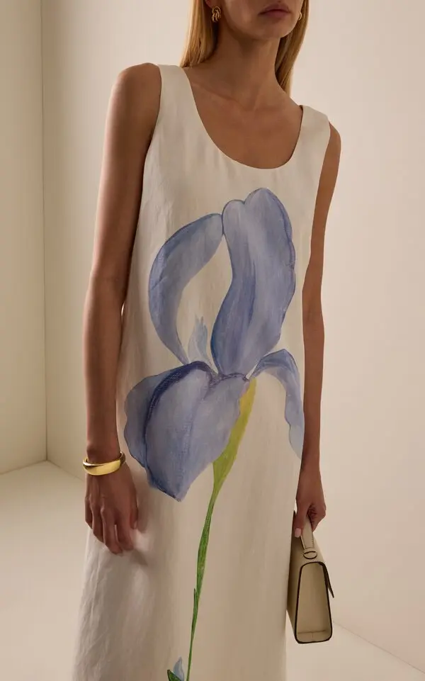 Lafayette 148 New York Scoop Neck A-line Maxi Dress