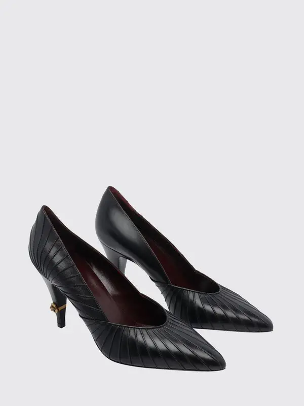 Versace And Brown Lambskin Pumps - Black