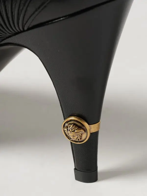 Versace And Brown Lambskin Pumps