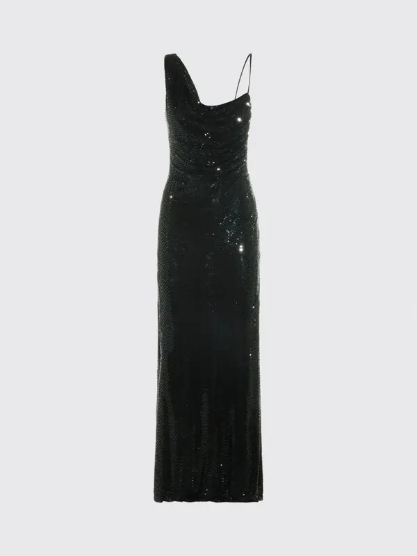 SELF-PORTRAIT One-shoulder Rhinestone Embellished Maxi Gown