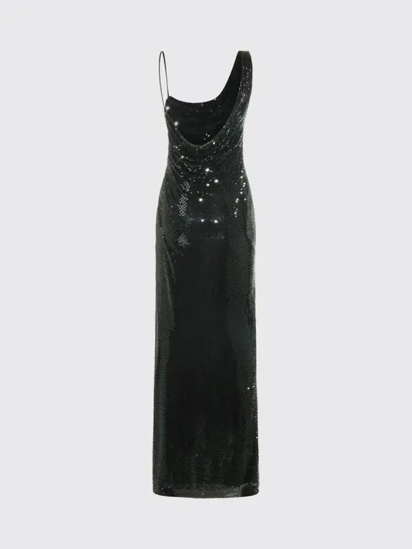 SELF-PORTRAIT One-shoulder Rhinestone Embellished Maxi Gown