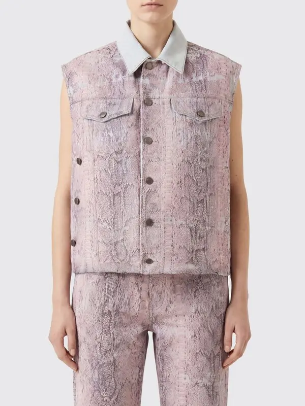 HAIKURE Python Print Denim Shirt Vest - Multicolor